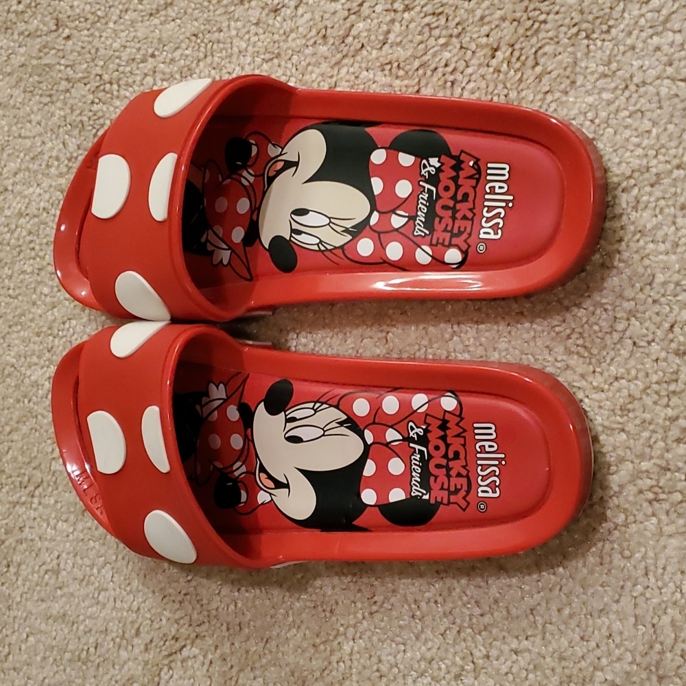 Disney Melissa Minnie Mouse Beach Slides Sandals Flip… - Gem